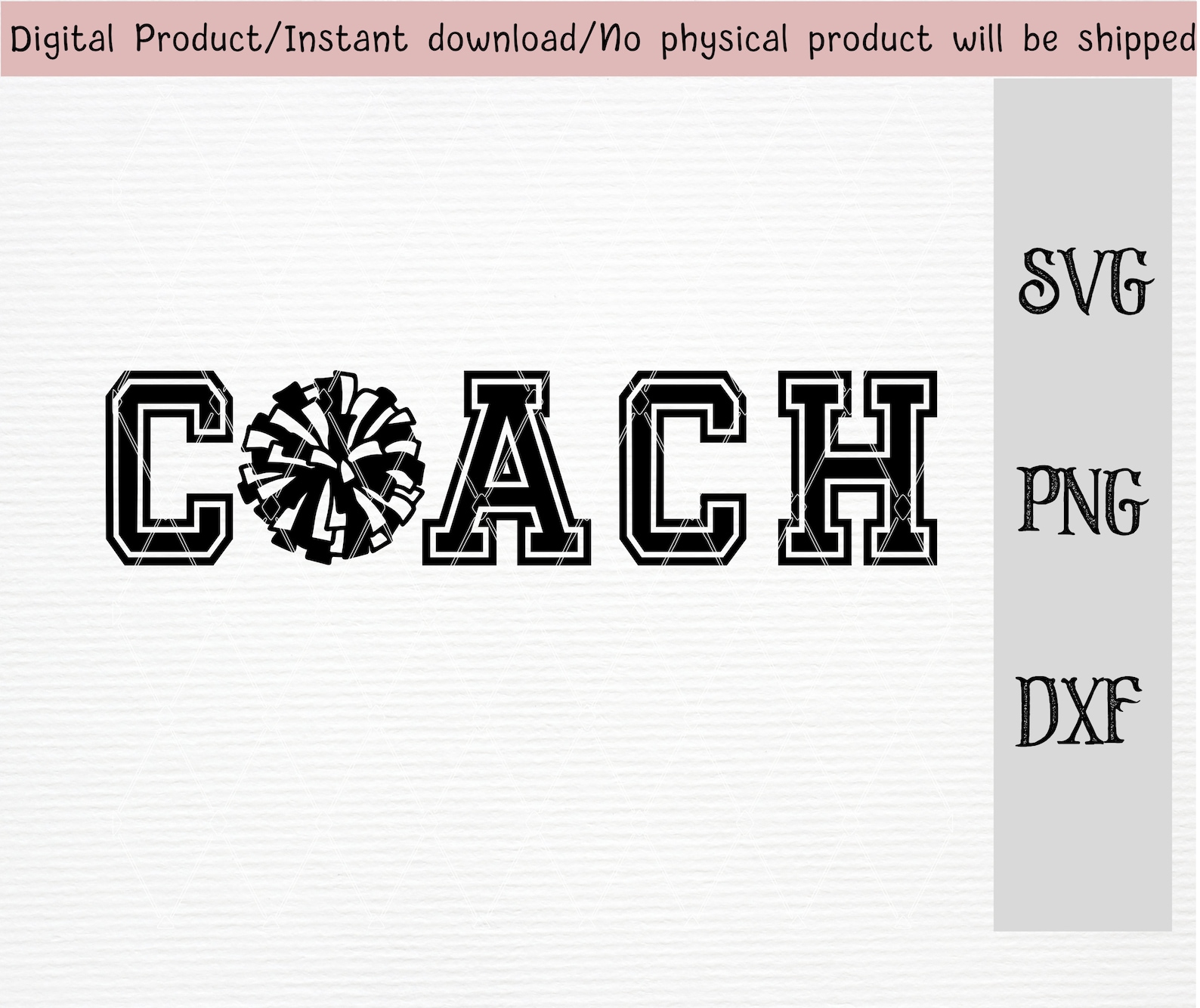 Black Cheer Coach Letters With Pom Pom/sport/svg/png/dxf - Etsy