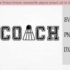 Black Coach Letters With Badminton/sport/svg/png/dxf Files/ for Cricut ...