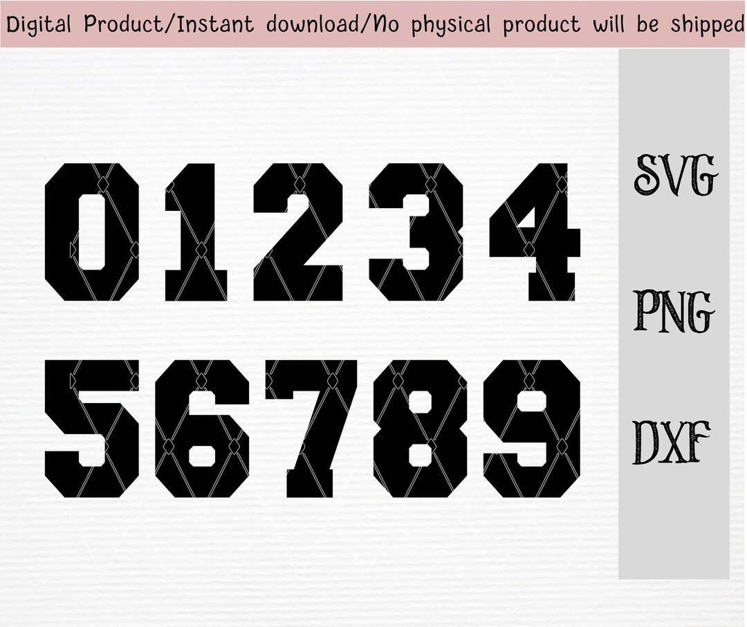 Jersey Numbers SVG/PNG/DXF Files/sport Numbers/ Numbers Clipart Cricut ...