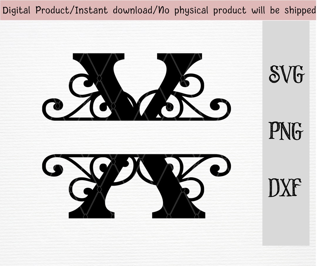 Split Capital Letter Monogram SVG/DXF/PNG Files/split Captital Letter X ...