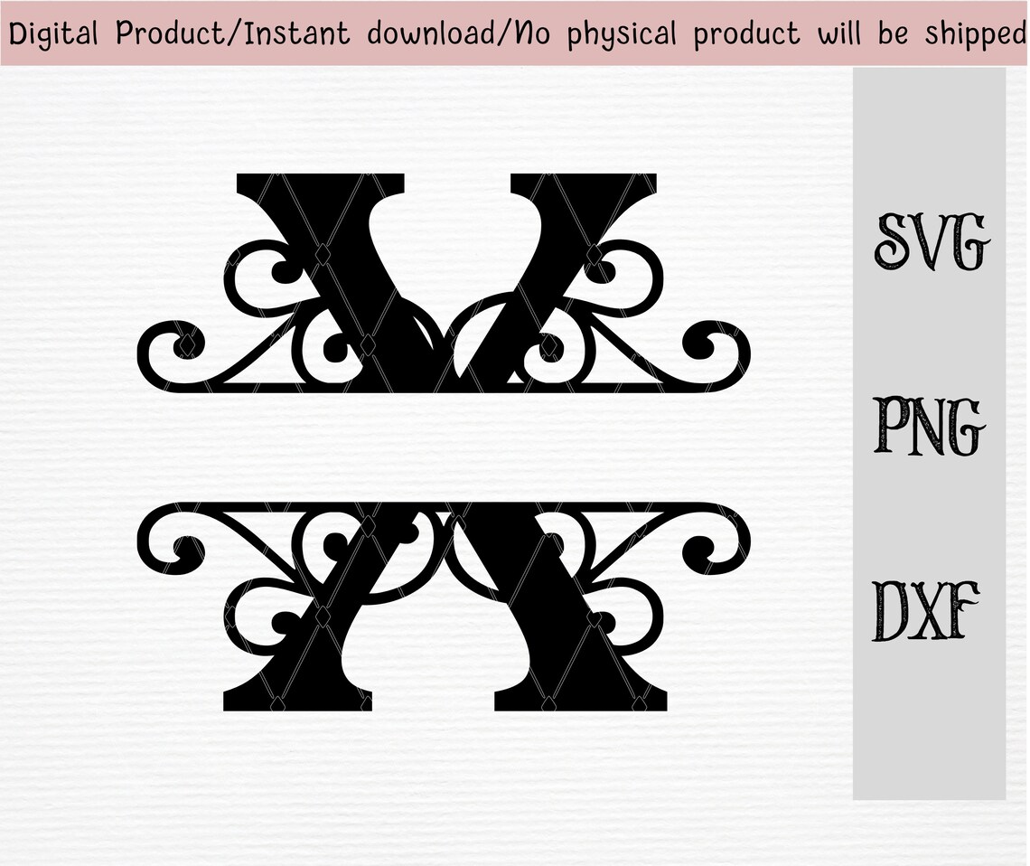 Split Capital Letter Monogram SVG/DXF/PNG Files/split Captital Letter X ...