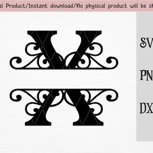 Split Capital Letter Monogram SVG/DXF/PNG Files/split Captital Letter X ...