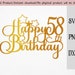 Happy 58th Birthday Cake Topper/birthday Cake Decoration Svg/dxf/png ...