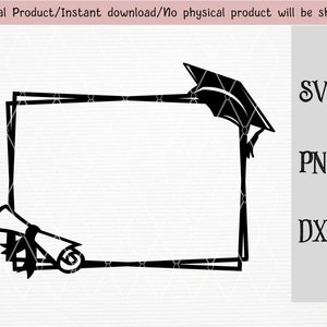 Graduation Frame With Cap Svg/png/dxf Files/ Silhouette Cricut File ...