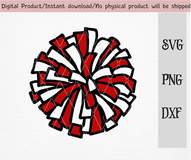 Pom Pom Svg/red Cheerleading Pom Pom With Black - Etsy Australia
