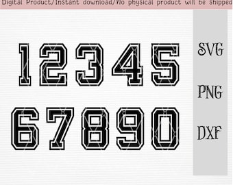 Jersey Numbers Svg/png/dxf/eps,jersey Numbers With Outline Clipart ...