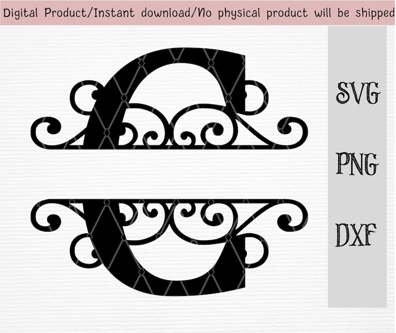 Split Capital Letter Monogram SVG/DXF/PNG Files/split Captital Letter C ...