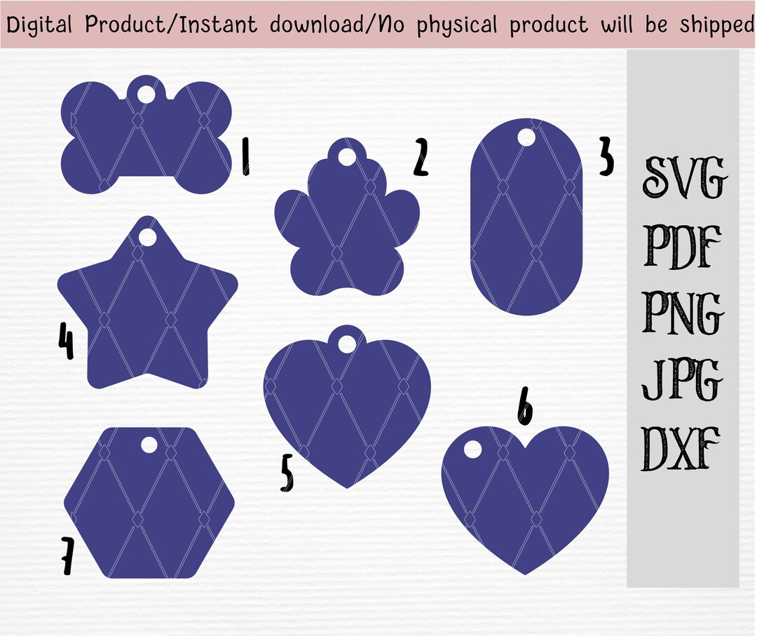 Simple Dog Tags Bundle/dog Name Tags/dog ID Tags/svg/pdf/dxf/png/jpg ...