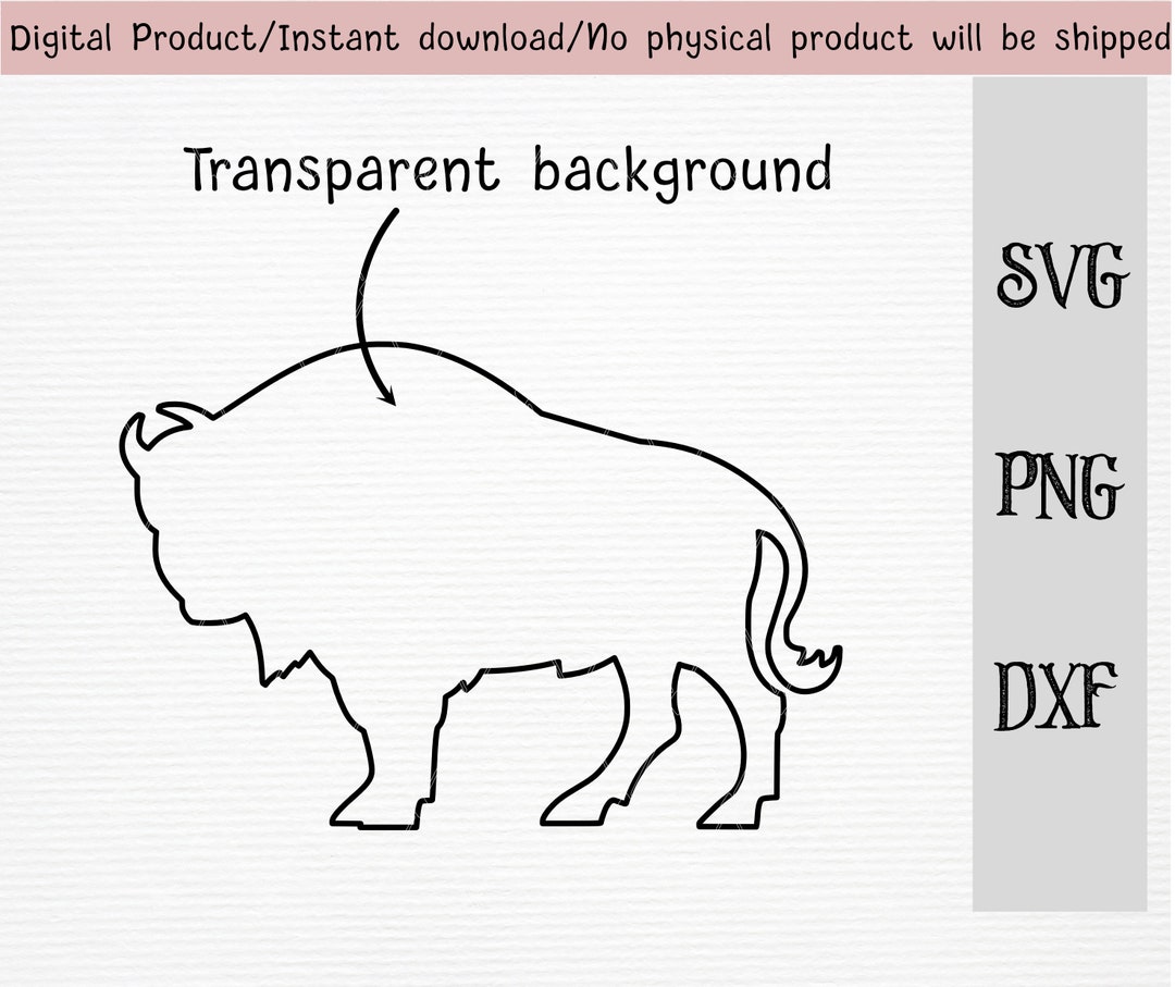 Black Line Bison SVG/DXF/PNG Files/animal Svg/instant Download - Etsy