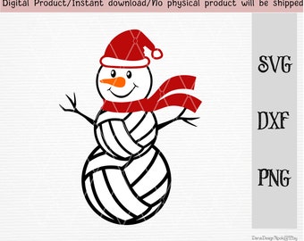 Snowman Volleyball Svg - Etsy