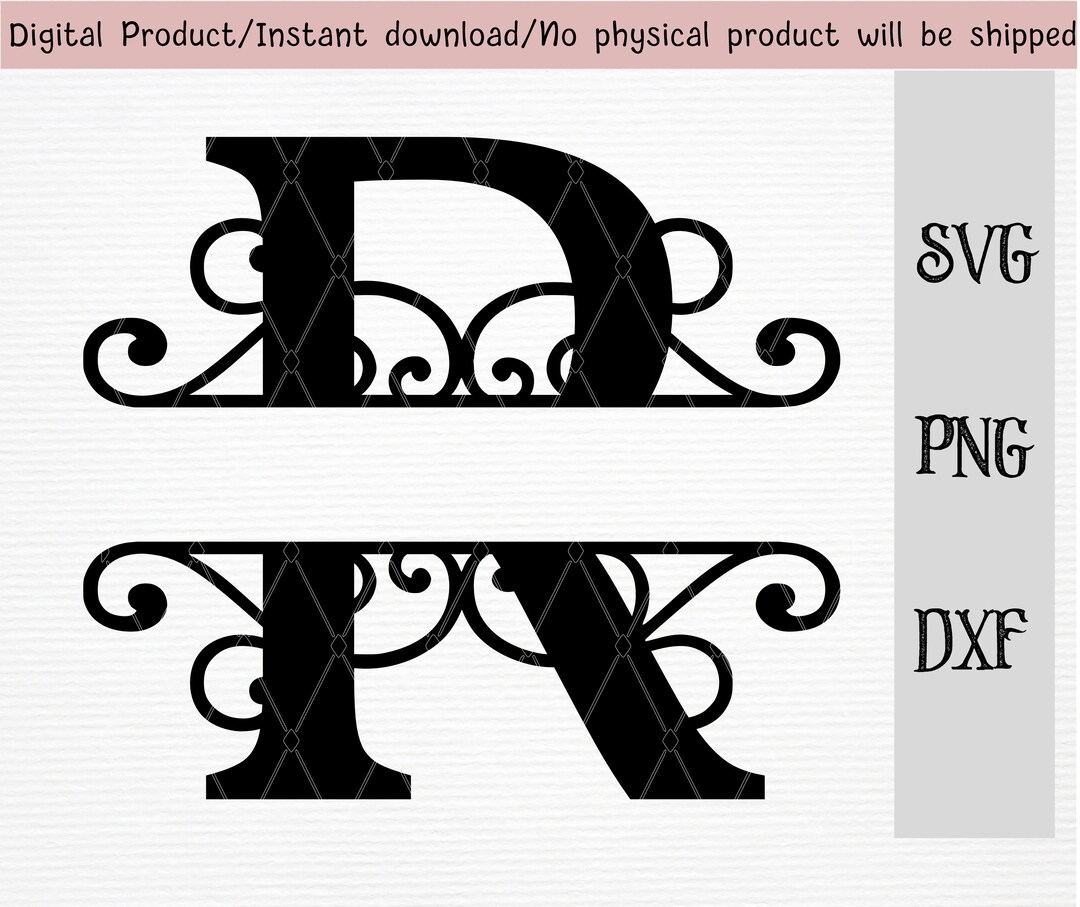 Split Capital Letter Monogram SVG/DXF/PNG Files/split Captital - Etsy ...
