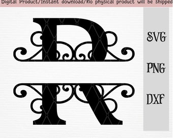 Split Capital Letter Monogram SVG/DXF/PNG Files/split Captital Letter N ...