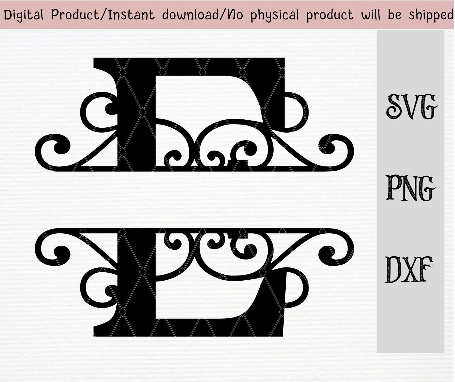 Split Capital Letter Monogram SVG/DXF/PNG Files/split Captital - Etsy