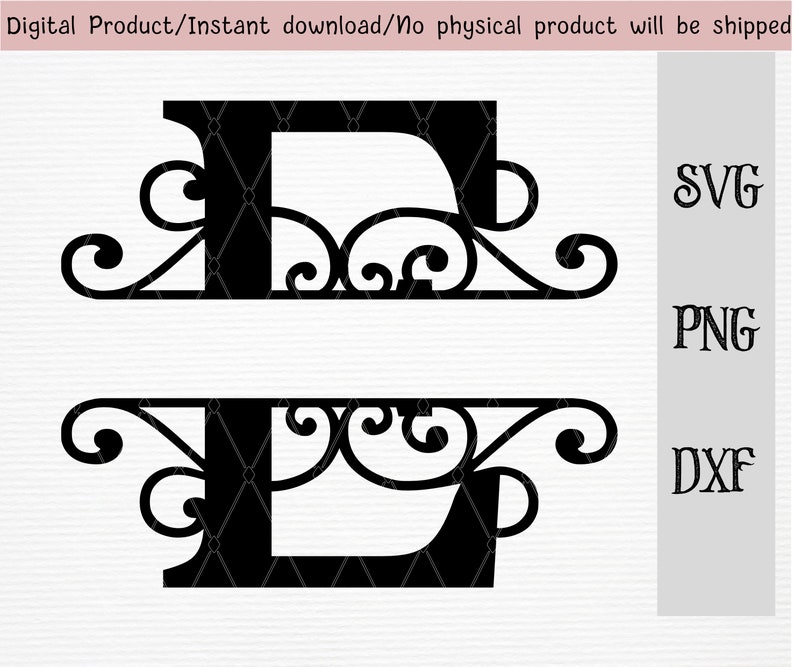 Split Capital Letter Monogram SVG/DXF/PNG Files/split Captital Letter E ...