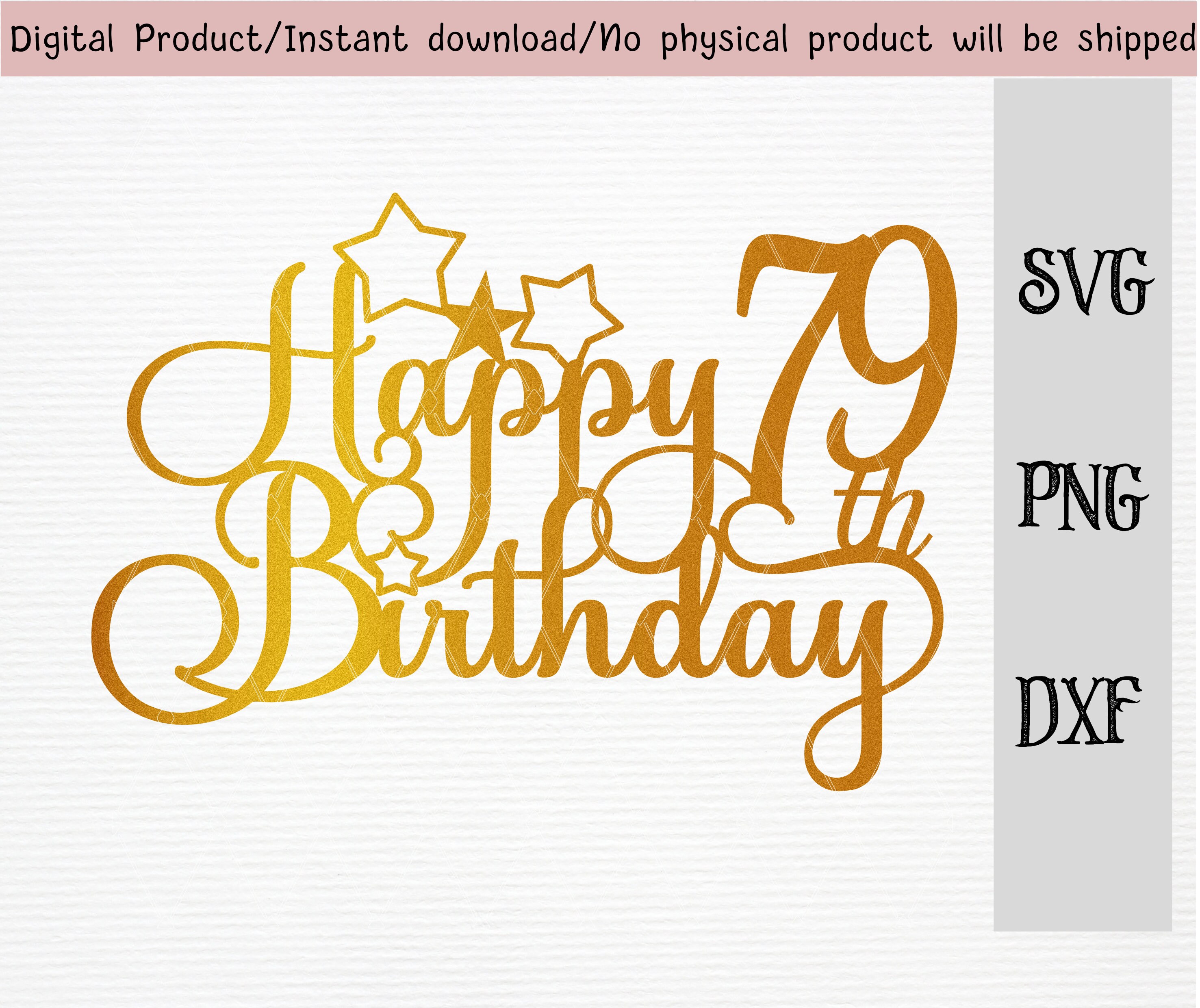 Feliz 79 cumpleaños topper de pastel / decoración de pastel de - Etsy ...