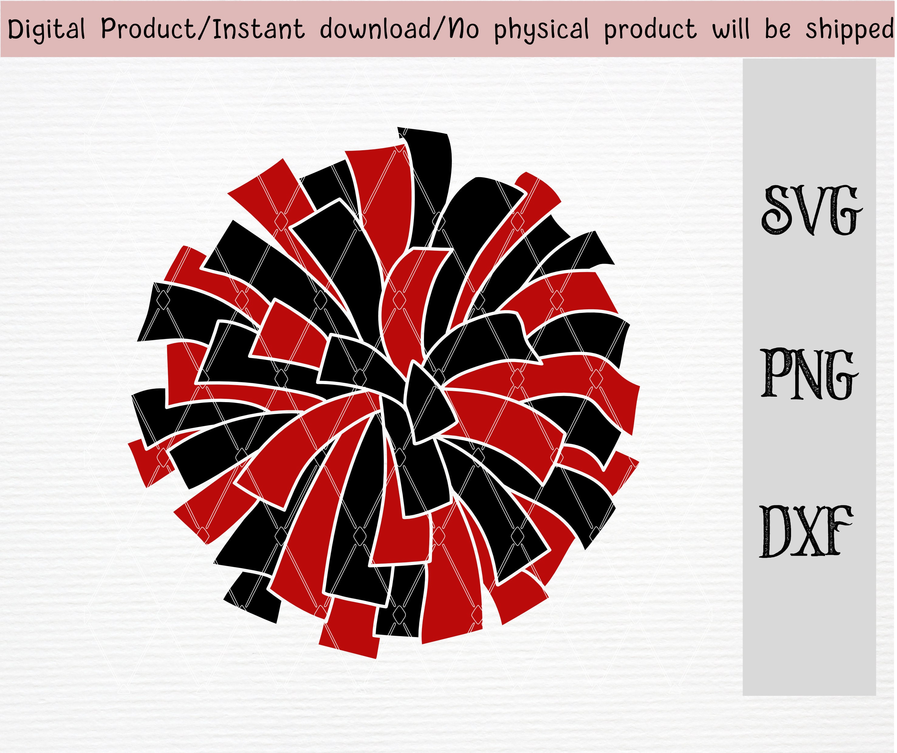 Pom Pom Svg/solid Red and Black Pom Pom/2 Color Pom Pom SVG/PNG/DXF ...