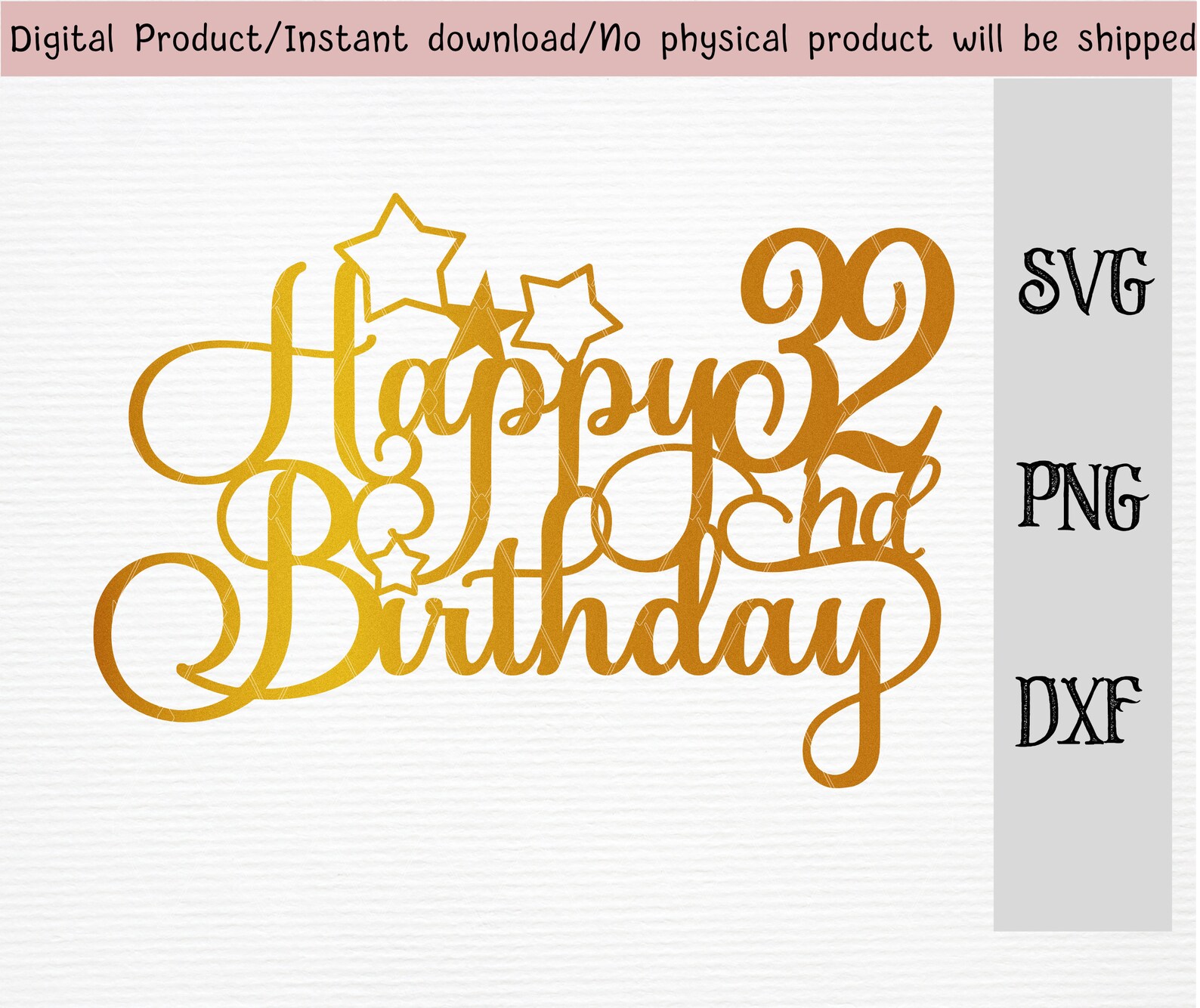 Happy 32nd Birthday Cake Topper/birthday Cake Decoration - Etsy