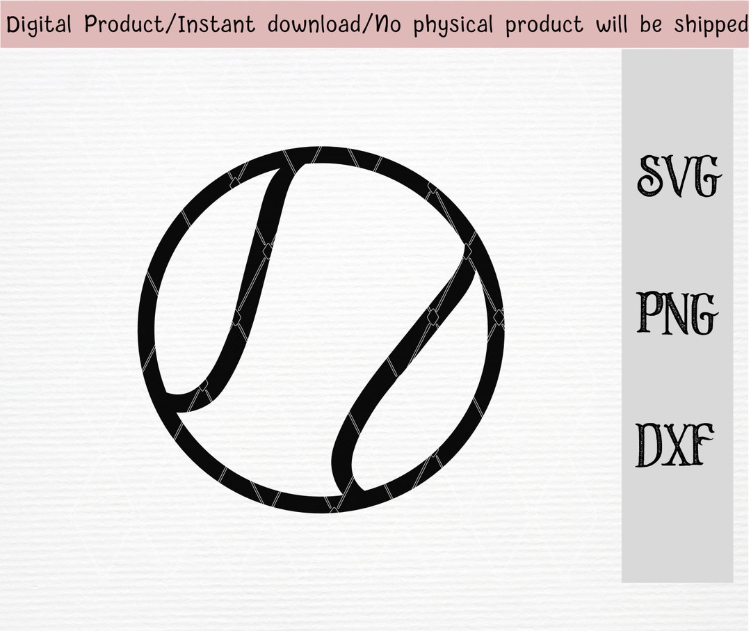 Tennis Ball SVG/PNG/DXF Files/ Black Line Drawing Tennis Ball for ...