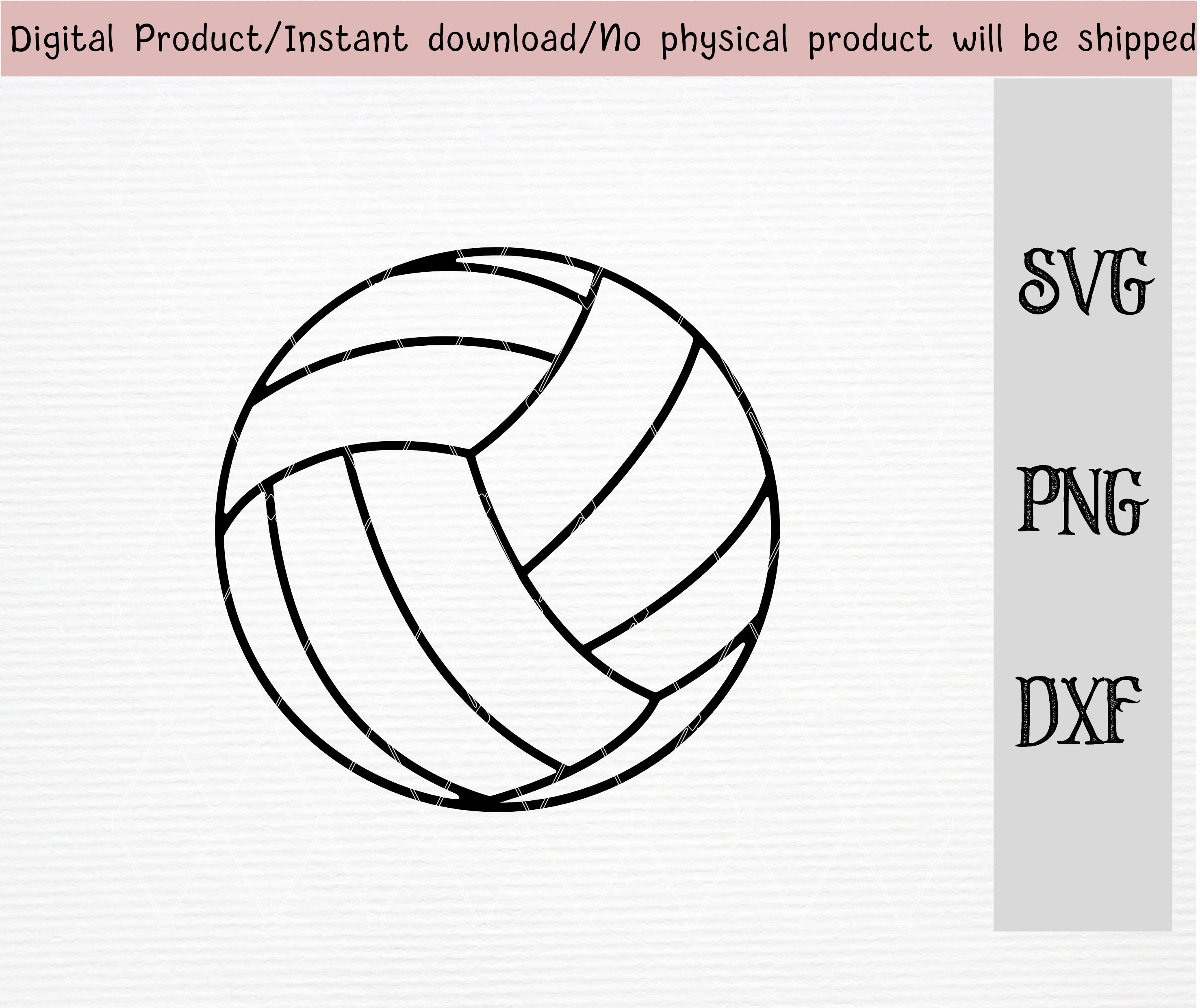 Volleyball Outline SVG/PNG/DXF Files/ for Cricut/silhouette Machine/cut ...