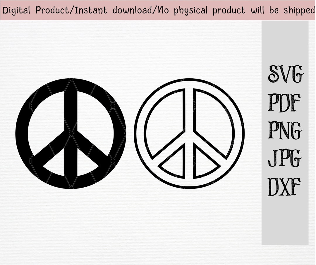 2 Peace Signs Svg/png/dxf/pdf/jpg Files/instant Download - Etsy