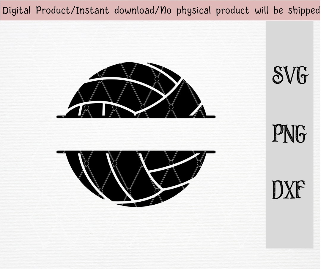 Split Black Volleyball SVG/PNG/DXF Files/ for Cricut/silhouette Machine ...