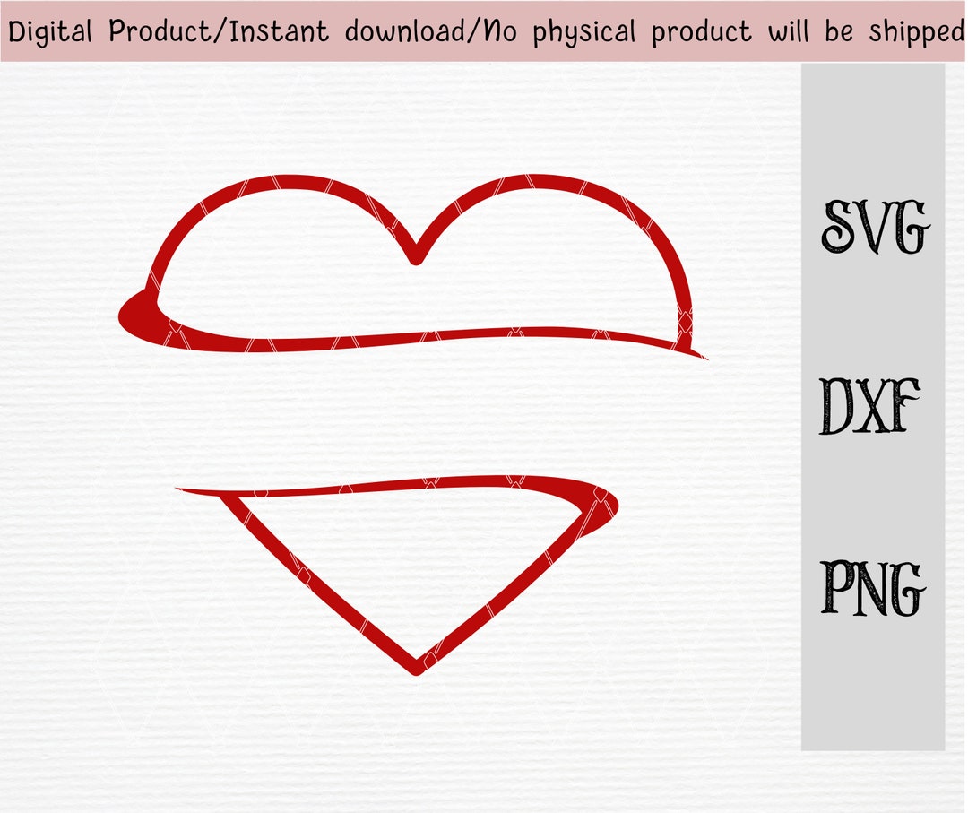 Split Heart Outline Svg/png/dxf Files/for Cricut/silhouette Machine/cut ...