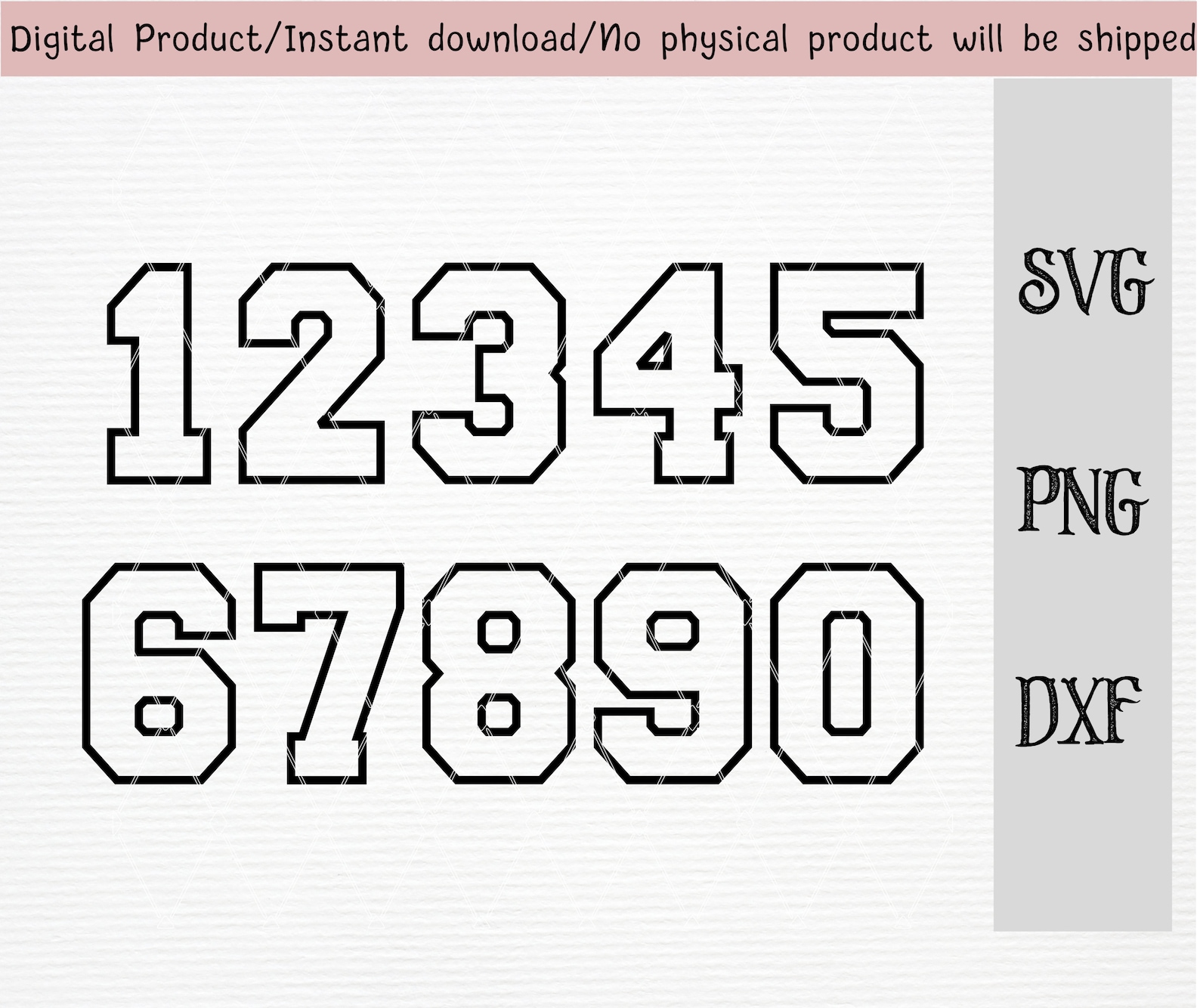 Jersey Numbers Svg/png/dxf/jersey Numbers Outline Clipart/instant ...