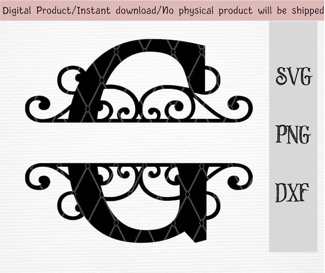 Split Capital Letter Monogram SVG/DXF/PNG Files/split Captital Letter G ...