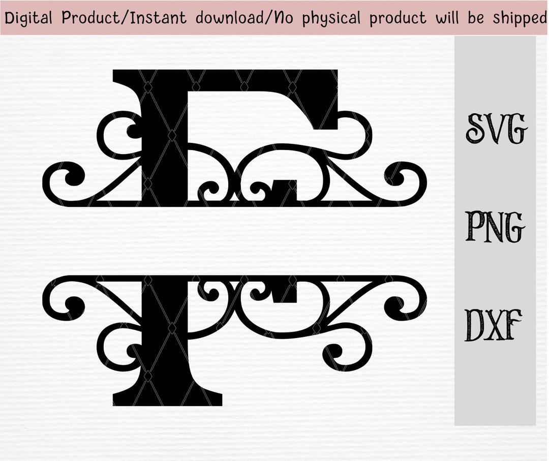 Split Capital Letter Monogram SVG/DXF/PNG Files/split Captital Letter F ...