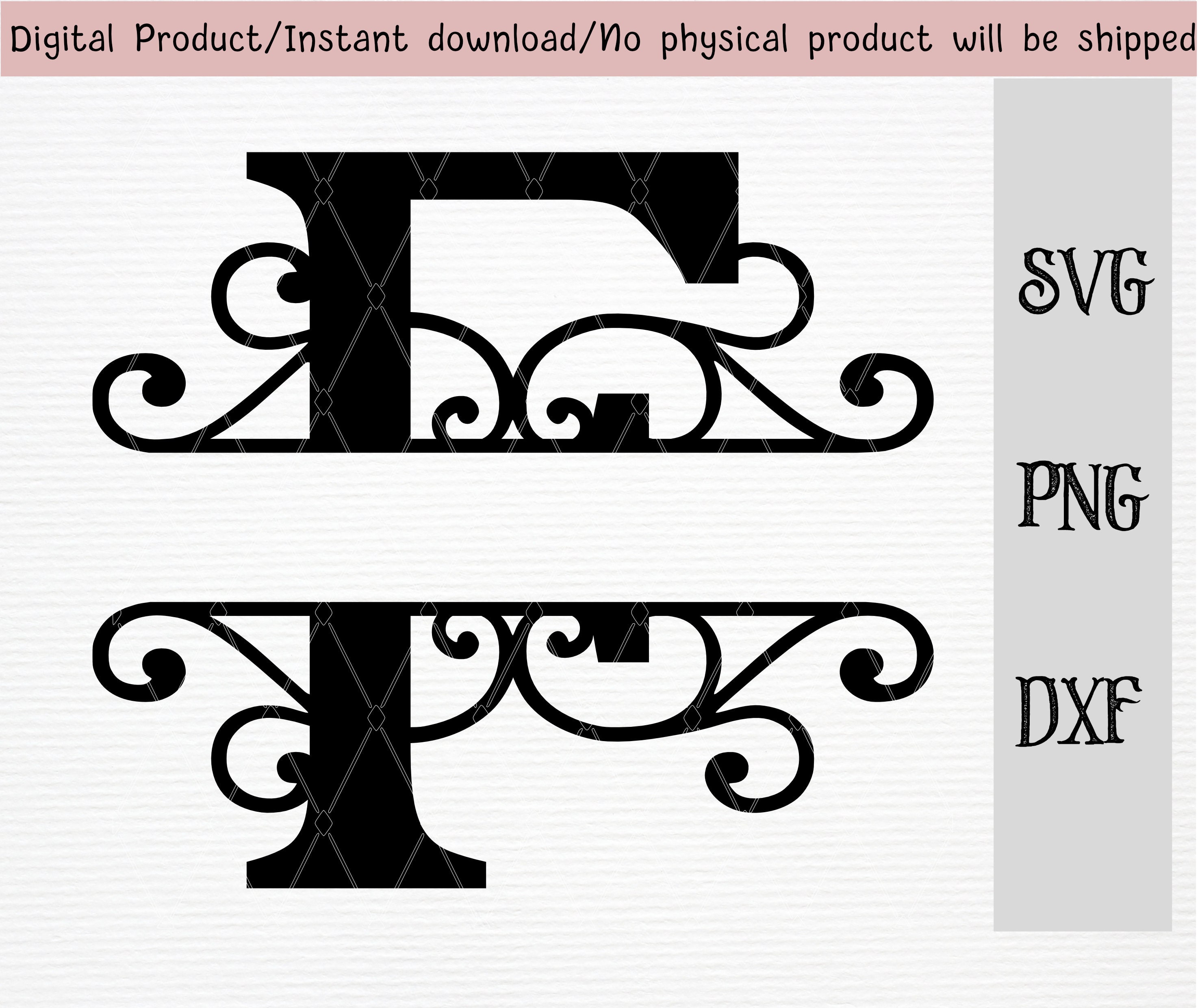 Split Capital Letter Monogram SVG/DXF/PNG Files/split Captital - Etsy
