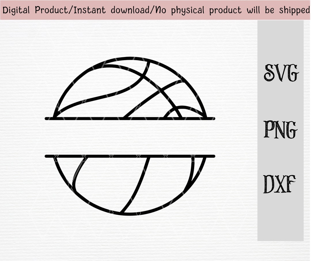 Split Line Drawing Basketball SVG/PNG/DXF Files/silhouette Machine/cut ...
