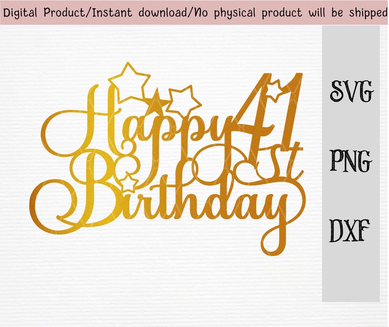 Happy 41st Birthday Cake Topper/birthday Cake Decoration - Etsy Australia