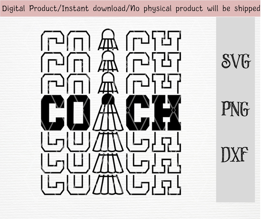 Mirror Coach Letters With Badminton SVG/PNG/DXF Files/ for Cricut ...