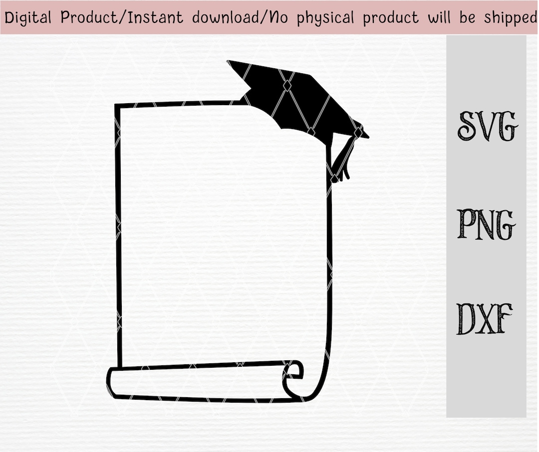Scroll With Graduation Cap Svg/png/dxf Files/ Silhouette Cricut File ...
