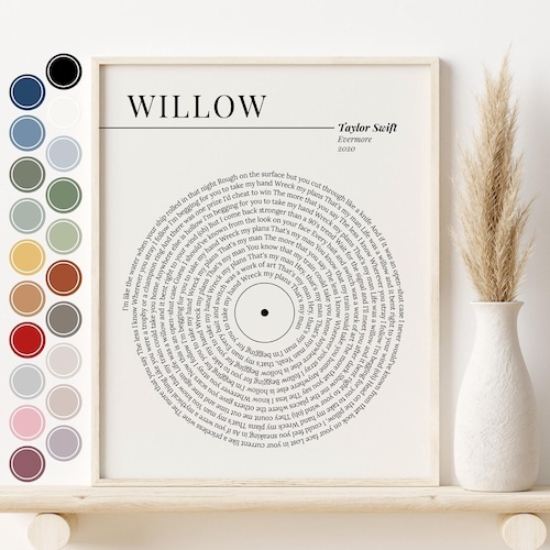 Record Lyrics Personalized Song Print Favorite Song Digital | Etsy