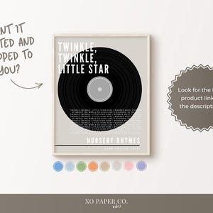 Twinkle Twinkle Little Star Song Digital Download Nursery Wall Art Kids ...
