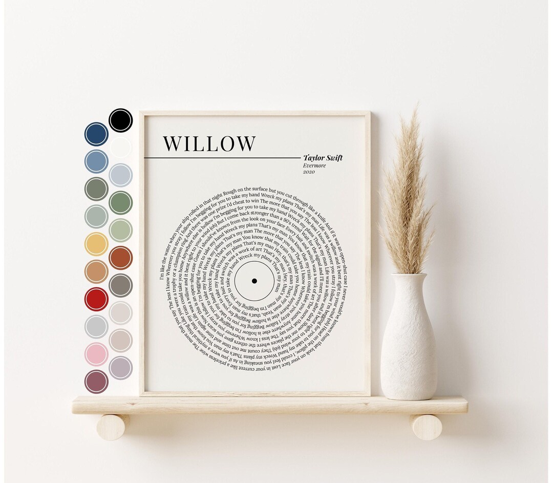 Record Lyrics Personalized Song Print, Favorite Song Digital Download ...