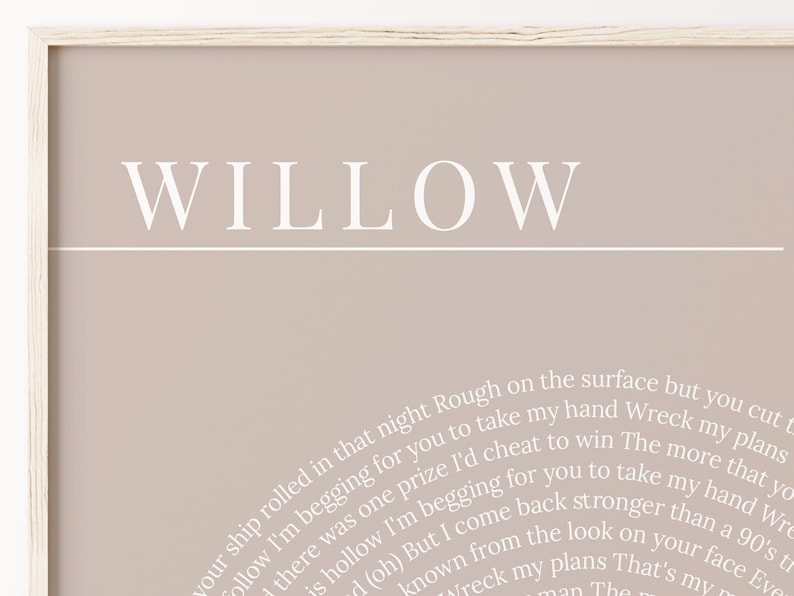 Record Lyrics Personalized Song Print Favorite Song Digital - Etsy