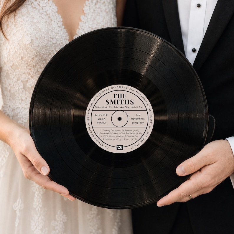 Custom Label for 12 Inch Vinyl Record, Bold Text Personalized Matte ...