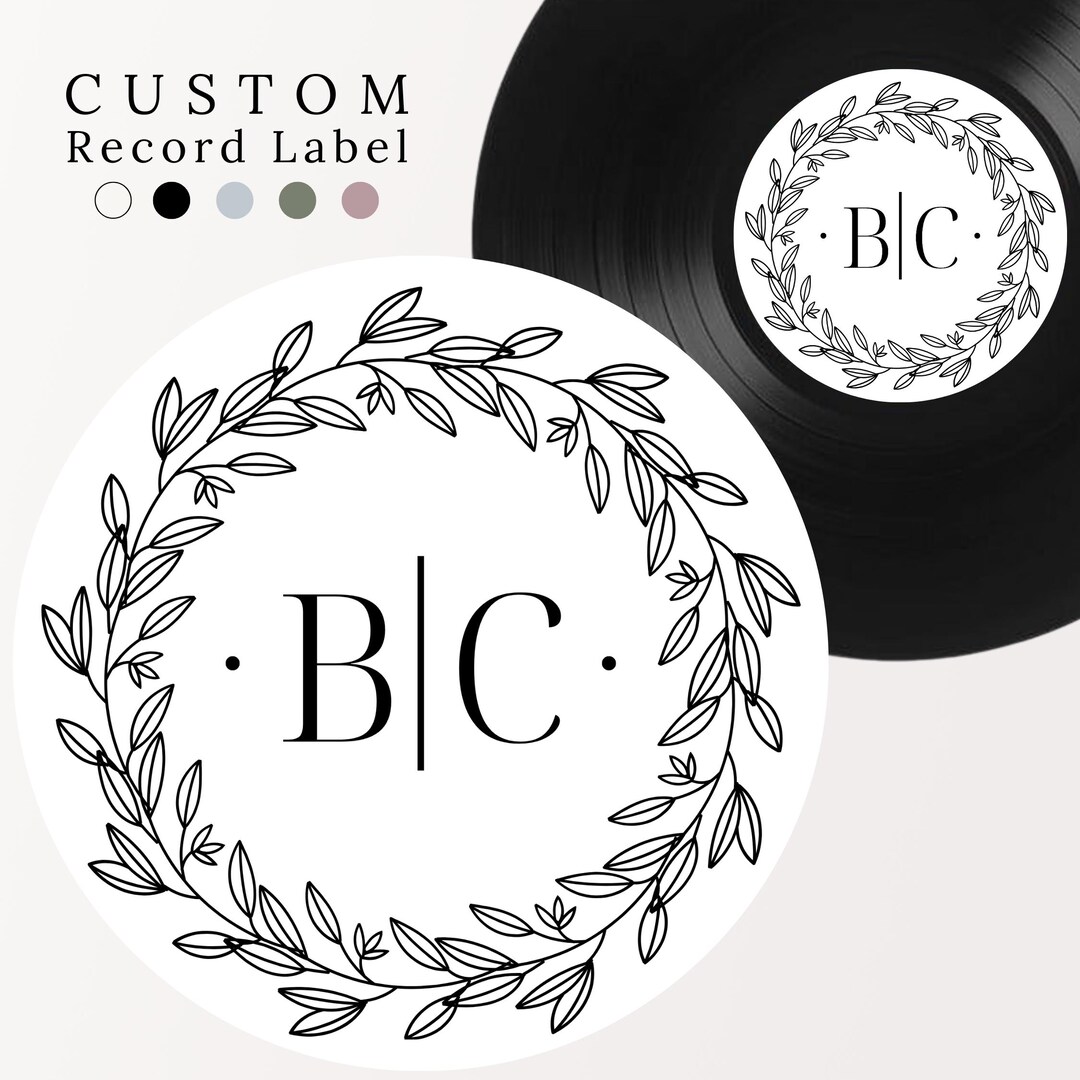 12 Inch Vinyl Record Label Sticker | Custom Personalized Weatherproof ...