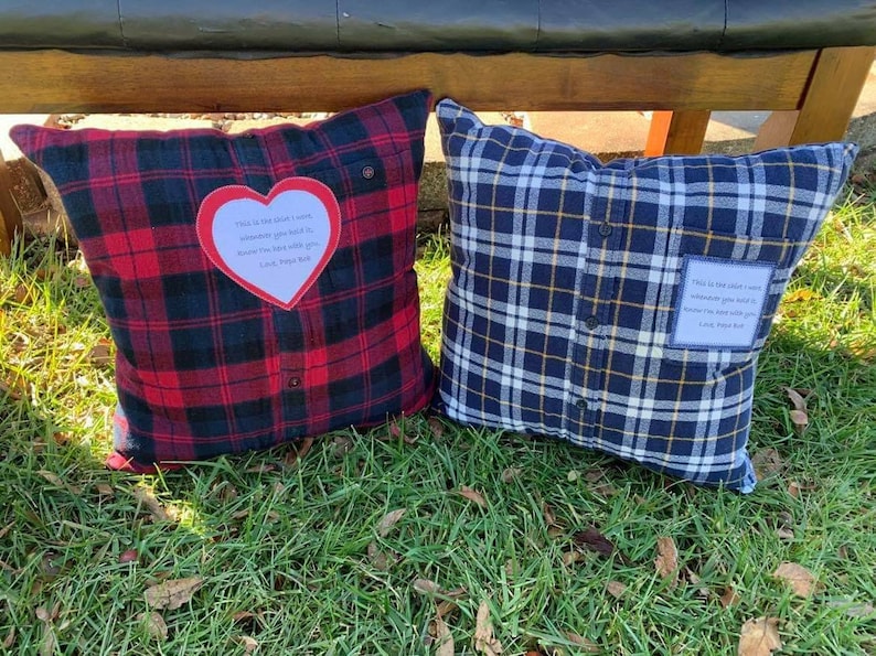 Custom Memory T Shirt Pillow With Personalized Message Patch. Keepsake ...
