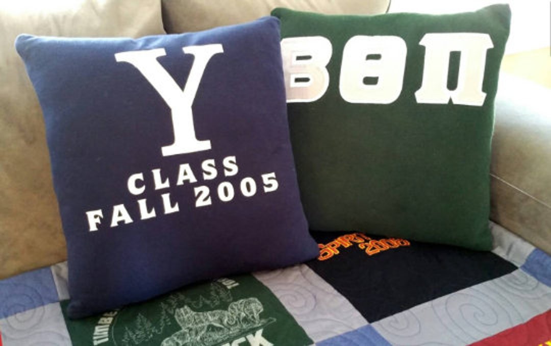 Fraternity and Sorority College Memory T Shirt Sweater Keepsake Pillow ...