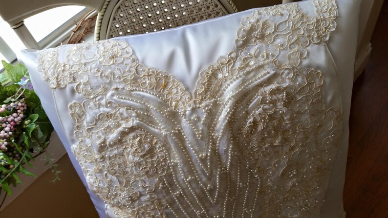 Custom Wedding Dress Pillow Bridal Keepsake Family Heirloom Gift ...