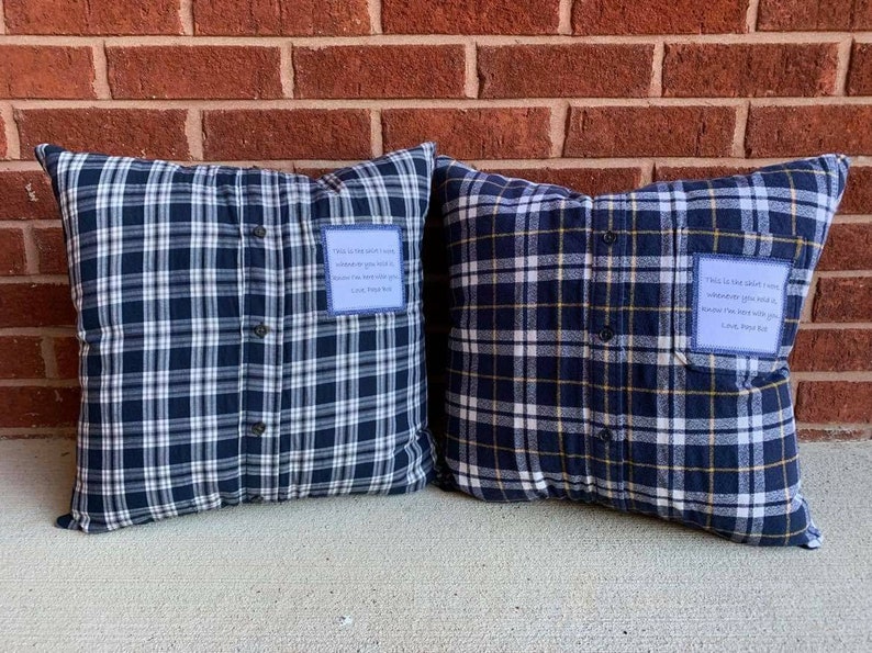Custom Memory T Shirt Pillow With Personalized Message Patch. Keepsake ...