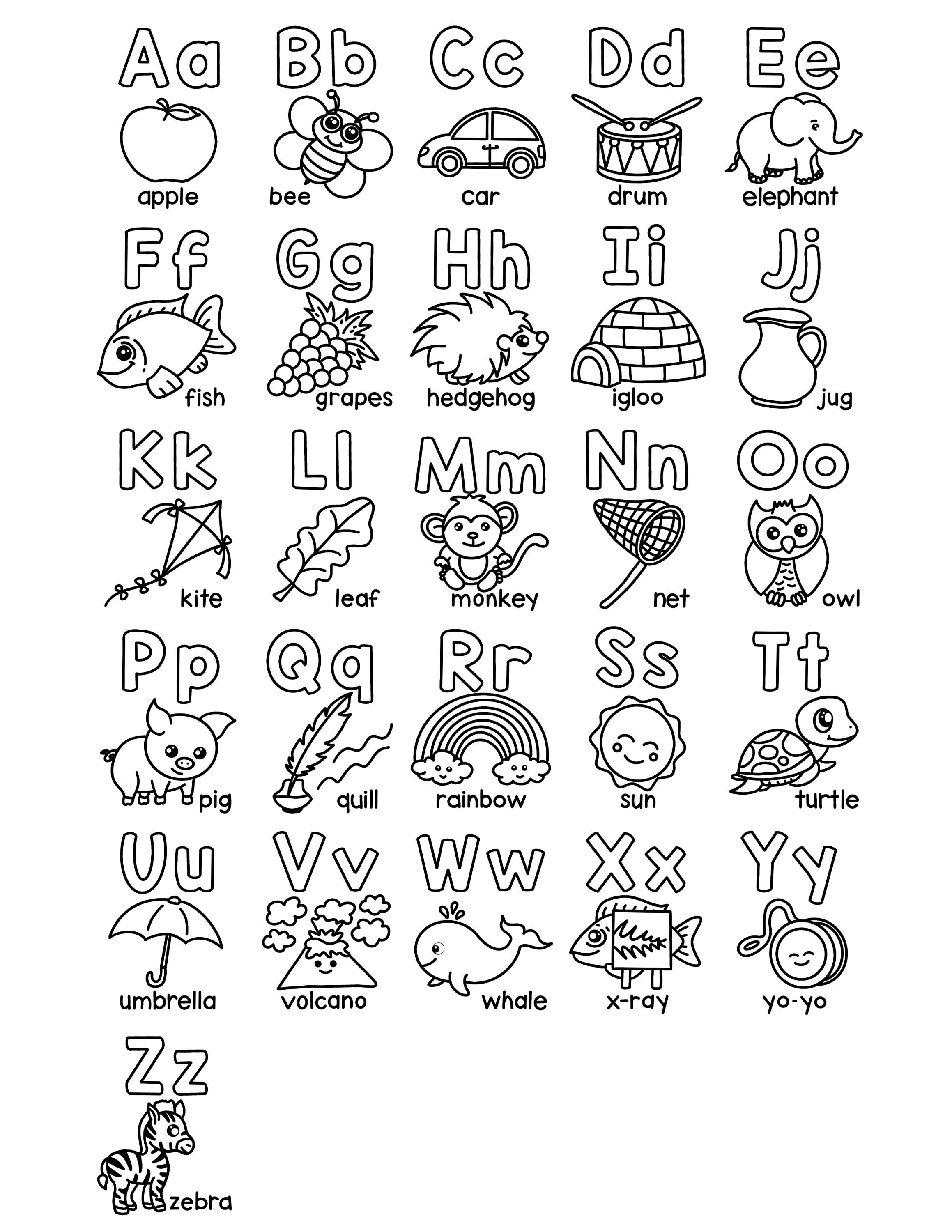 Alphabet A Coloring Pages