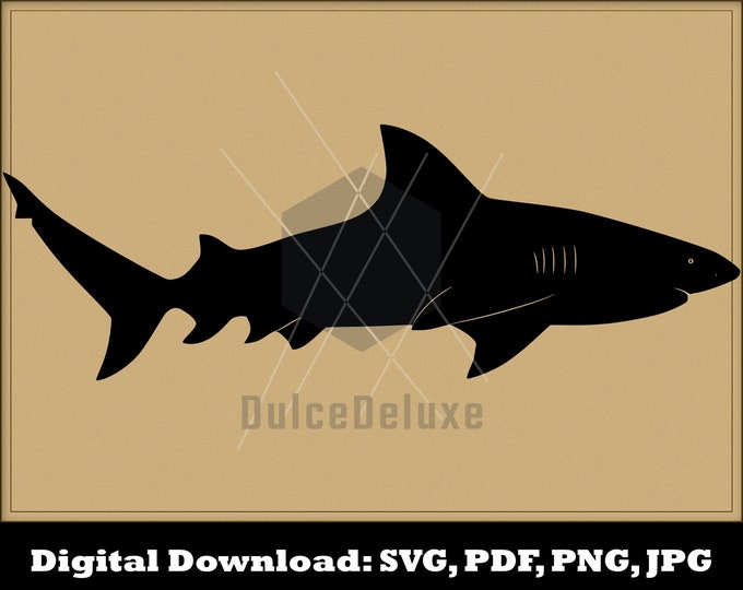 Bull Shark SVG, Shark Svg, Bull Shark Dxf, Bull Shark Png, Bull Shark ...