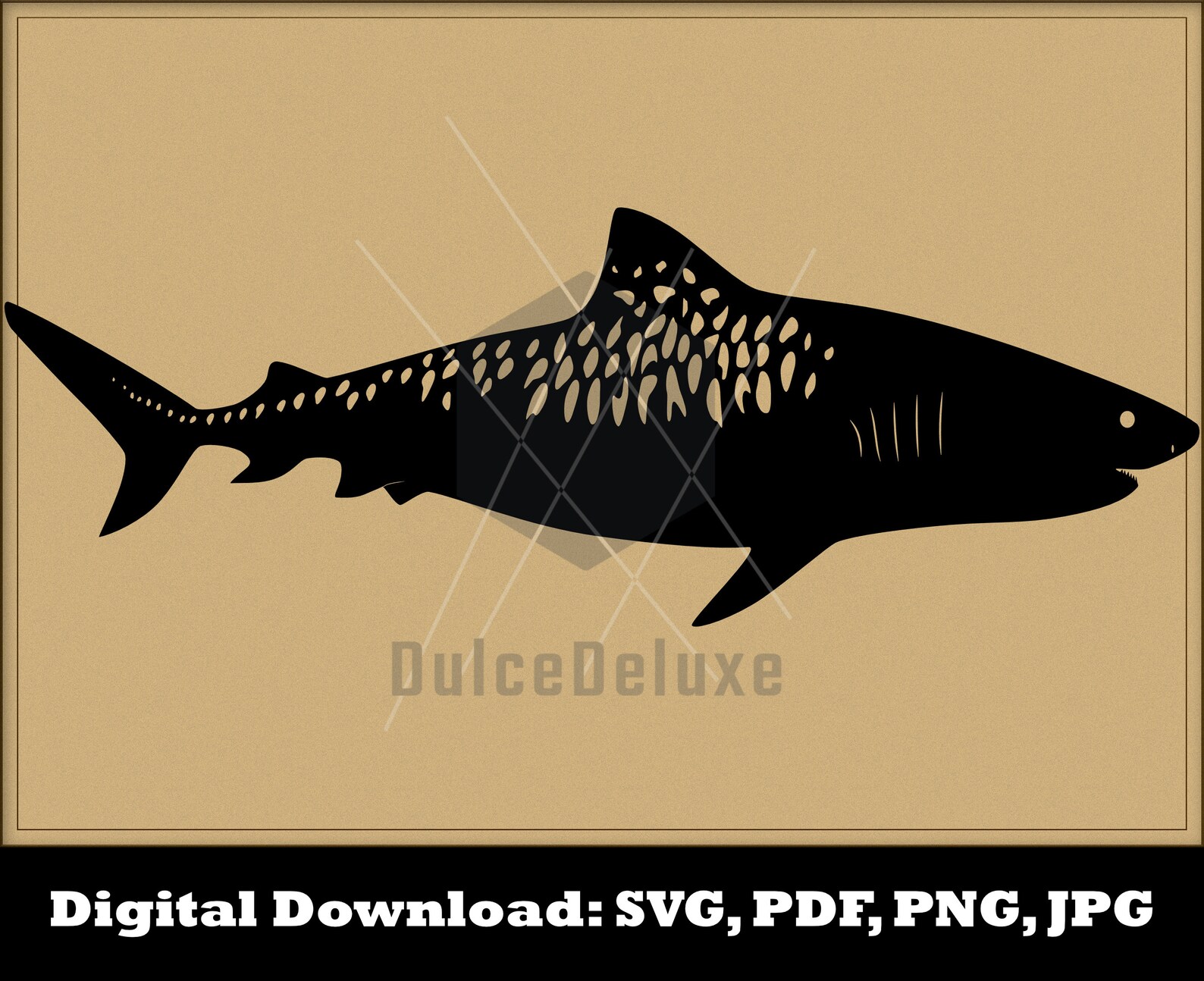 Tiger Shark SVG - Tiger Shark Cut Files for Silhouette - Tiger Shark ...