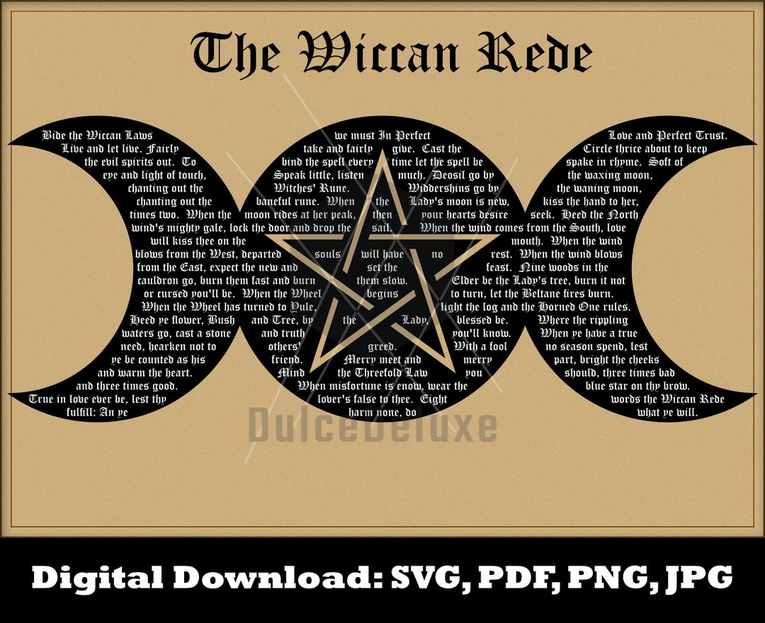 The Wiccan Rede SVG - Book of Shadows - Pagan Witchcraft SVG - Triple ...
