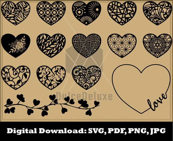 Heart SVG Heart Silhouette Heart Bundle SVG Heart - Etsy UK
