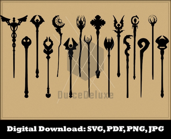 Magical Staff SVG Dungeons and Dragons Mythical Weapons - Etsy